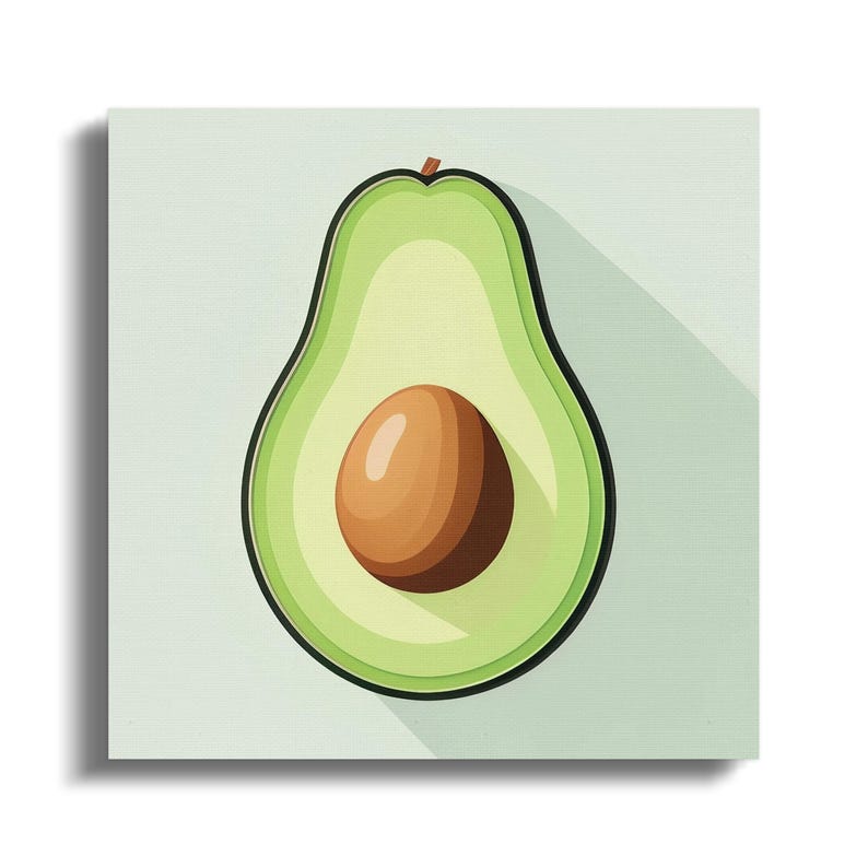 Minimalist Avocado Art Print, Modern Kitchen Decor (12x18) - Etsy