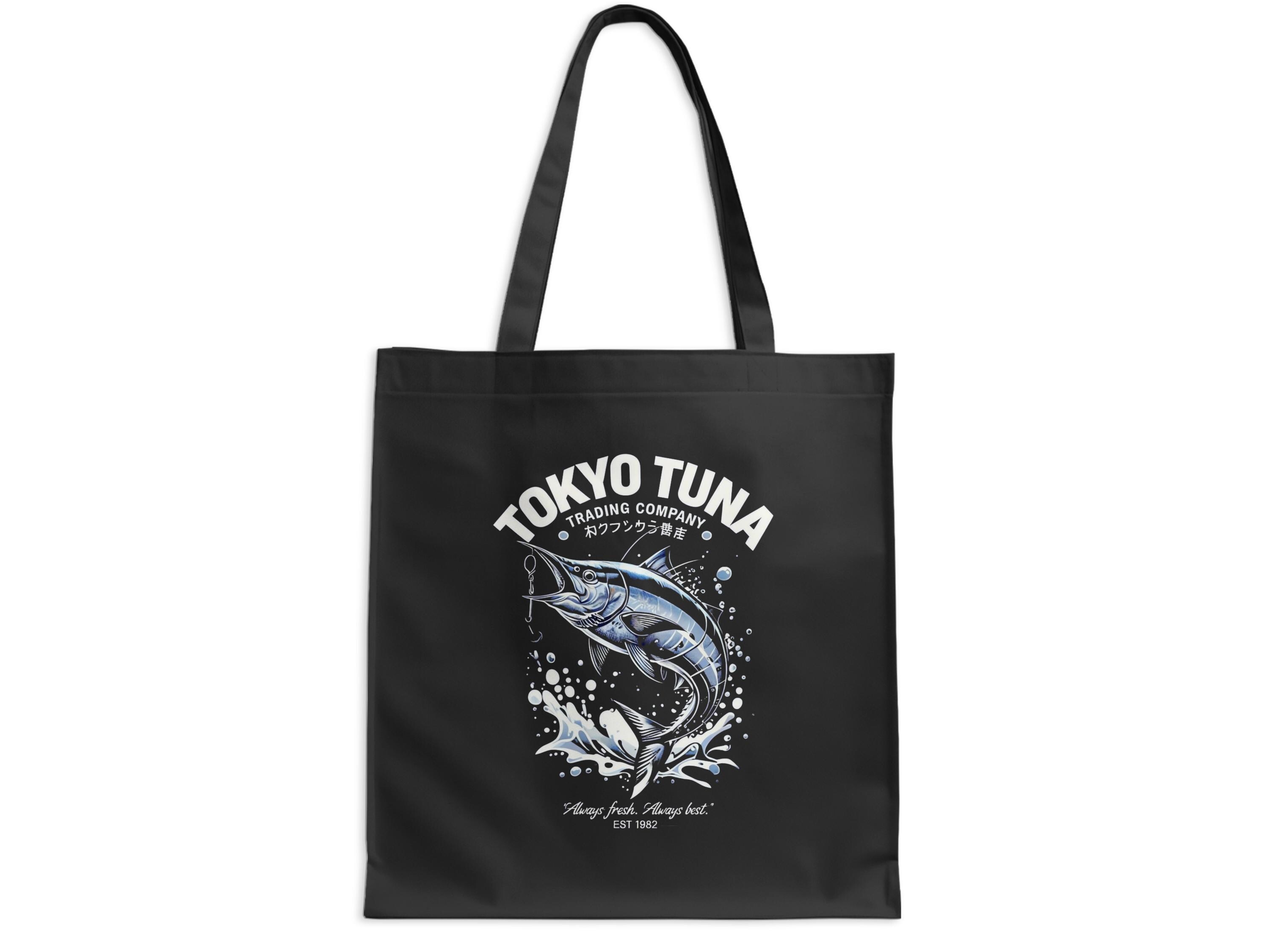 Tokyo Tuna Graphic Tote Bag, Retro Japanese Fish Market Style - Etsy