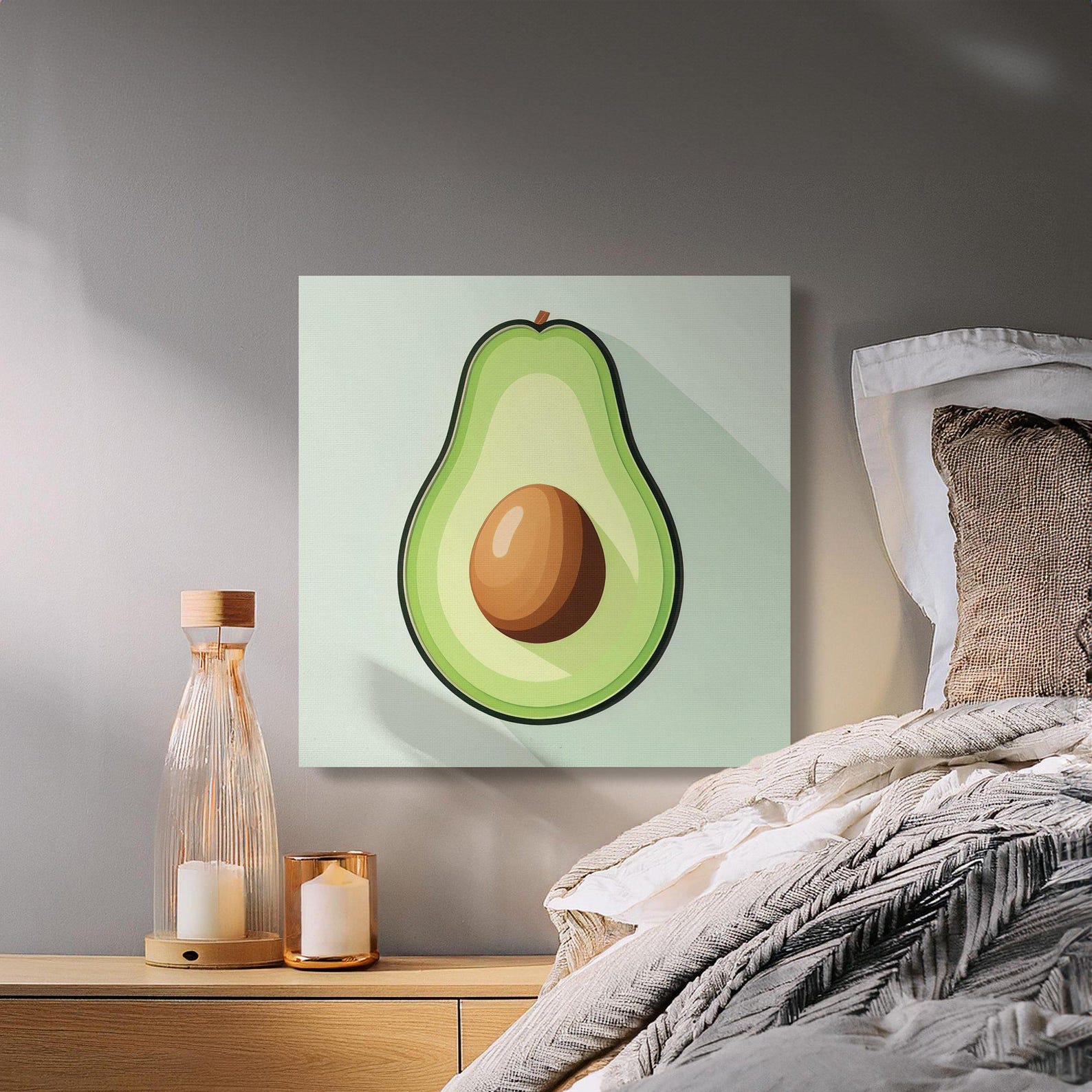 Minimalist Avocado Art Print, Modern Kitchen Decor (12x18) - Etsy