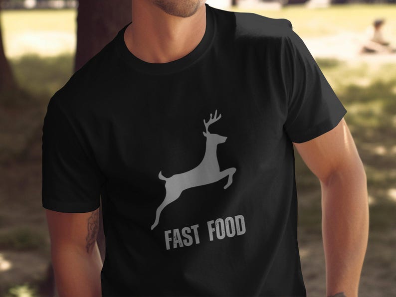 Funny Deer Fast Food T-shirt, Nature Lover Pun Tee - Etsy