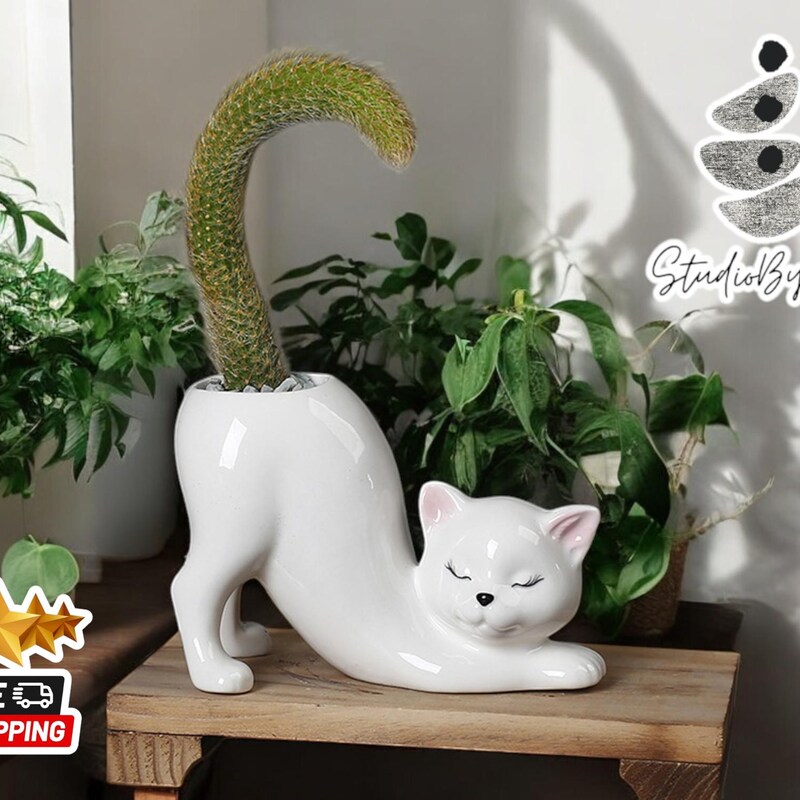 Cat Planter - Etsy