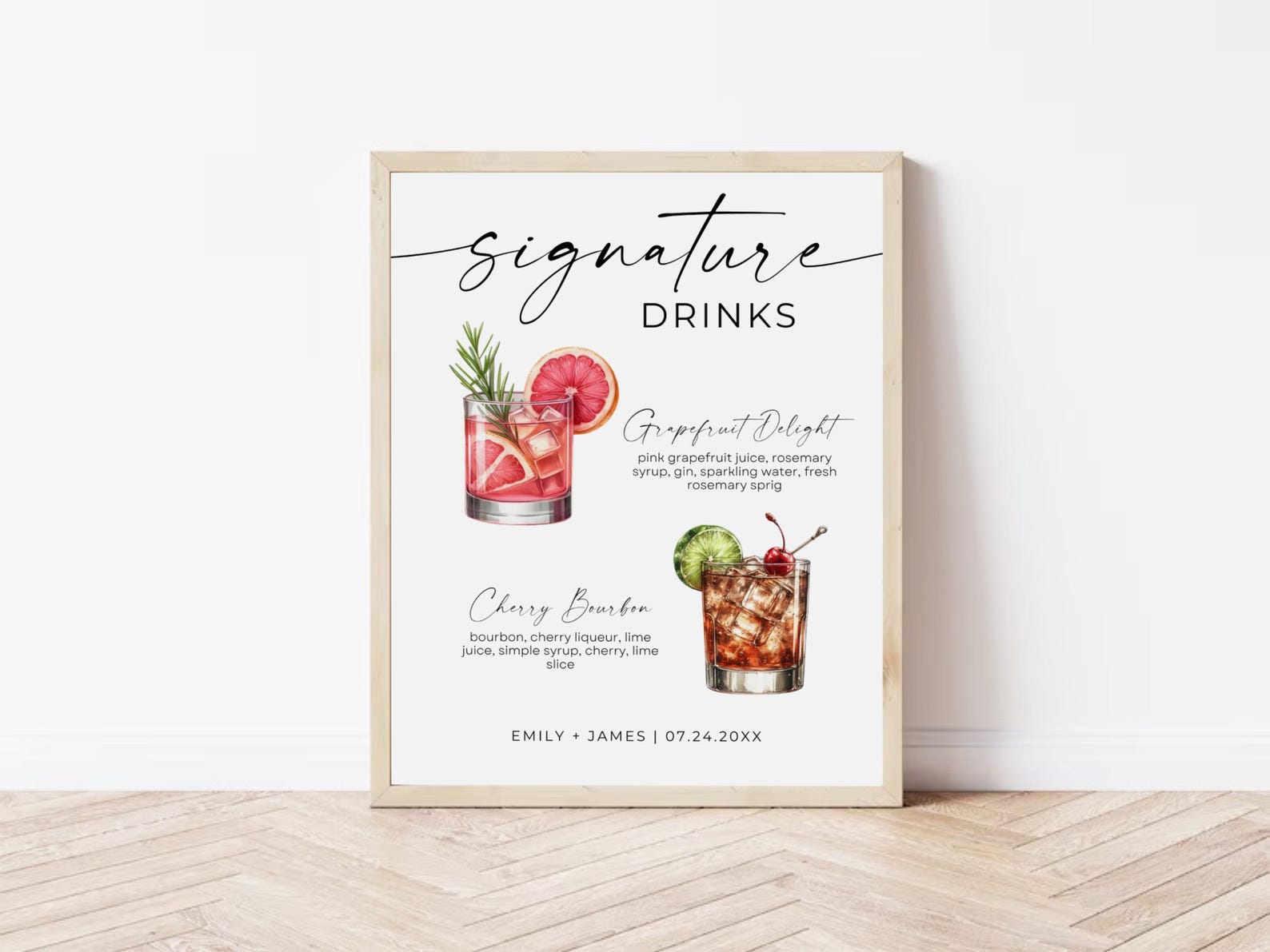 Signature Drink Sign, Bar Menu, Cocktail Drink Sign, Wedding Bar Menu ...