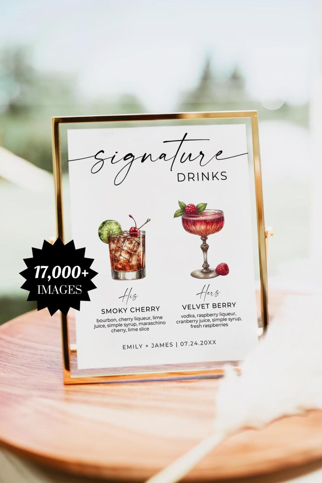 Signature Drink Sign, Bar Menu Sign, Wedding Bar Menu Sign, Signature ...