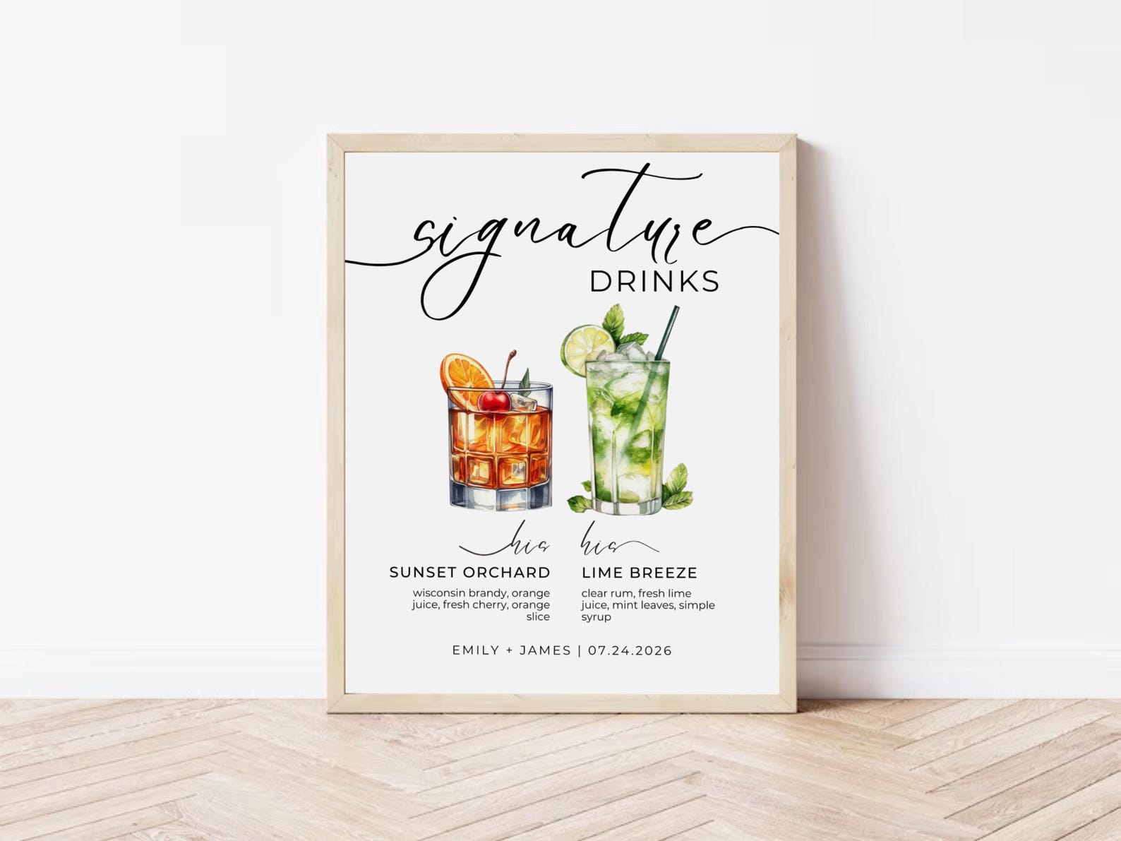 Signature Drink Sign, Bar Menu Sign, Wedding Drink Menu Sign, Cocktail ...