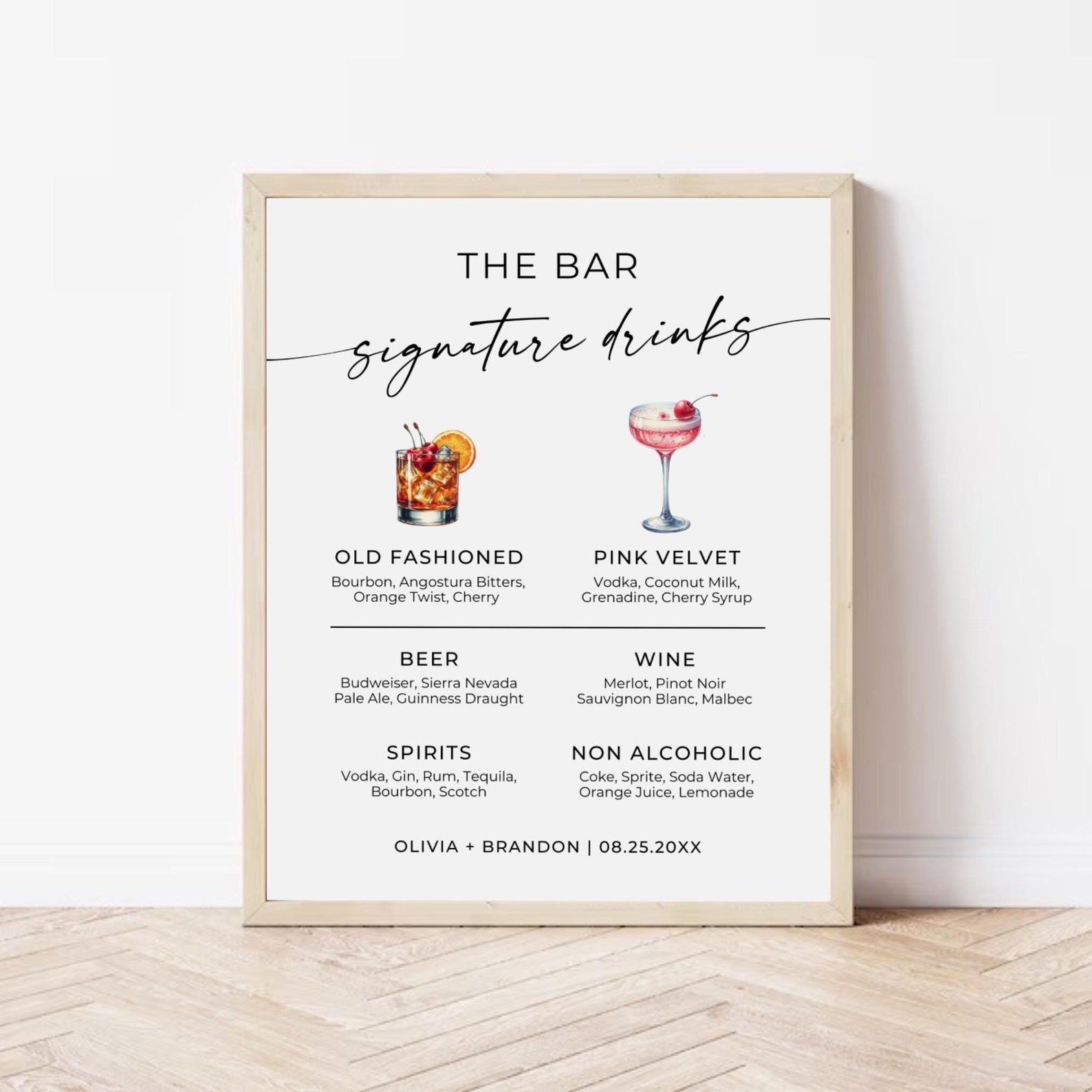 Bar Menu Sign, Cocktail Menu, Signature Drink Sign, Signature Cocktail ...