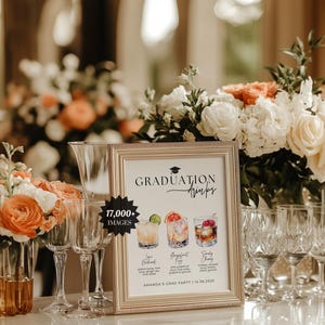 Modern Grad Signature Drink Sign, Graduation Bar Menu Sign, Grad Bar ...