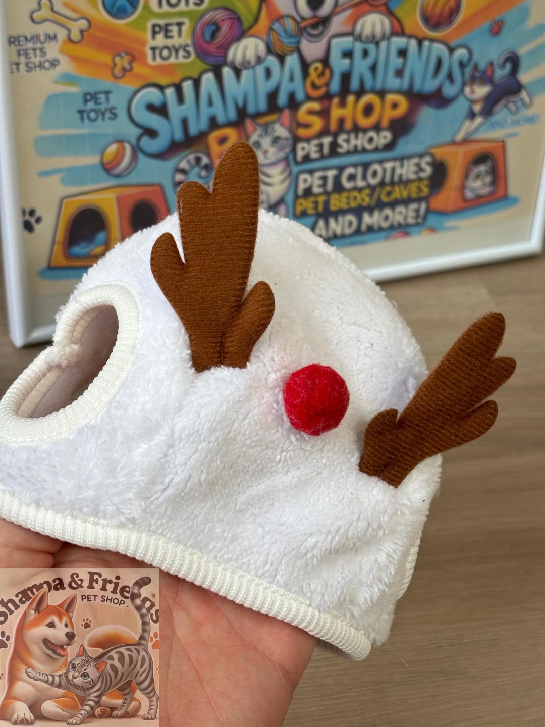 Christmas Reindeer Rudolph Antler Hat for Cats & Dogs – Festive Holiday ...