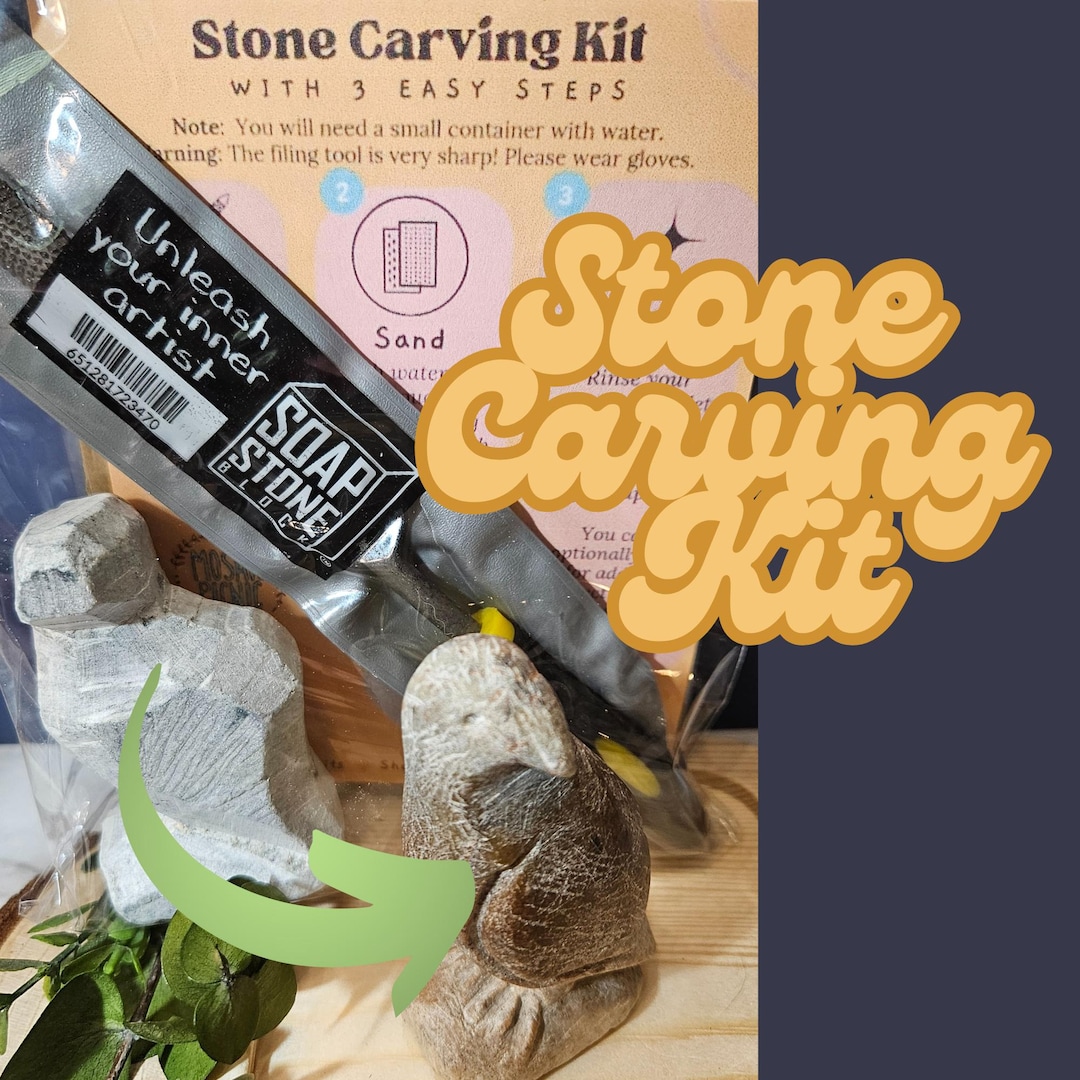 Stone Carving Kit DIY Stone Art for Beginners Soapstone Carving Kit ...