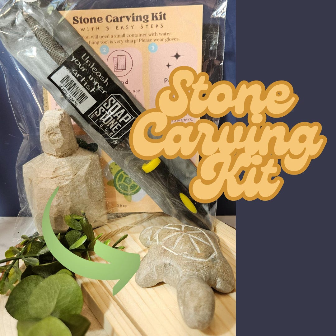 Stone Carving Kit DIY Whittling Kit Soapstone Carving DIY Kit Beginners ...