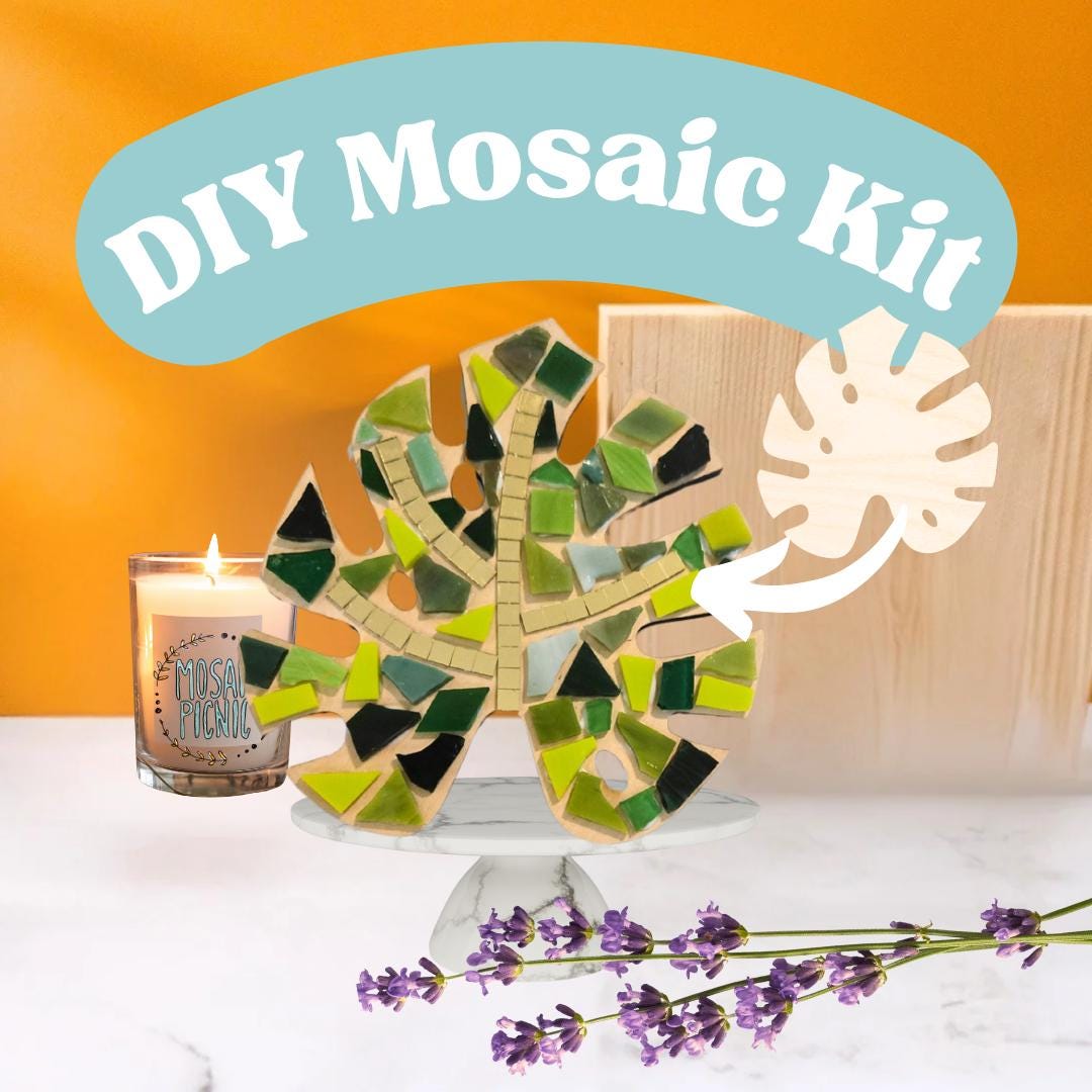DIY Mosaic Kit Beginner Monstera DIY Kit Make Your Own Custom Artwork ...