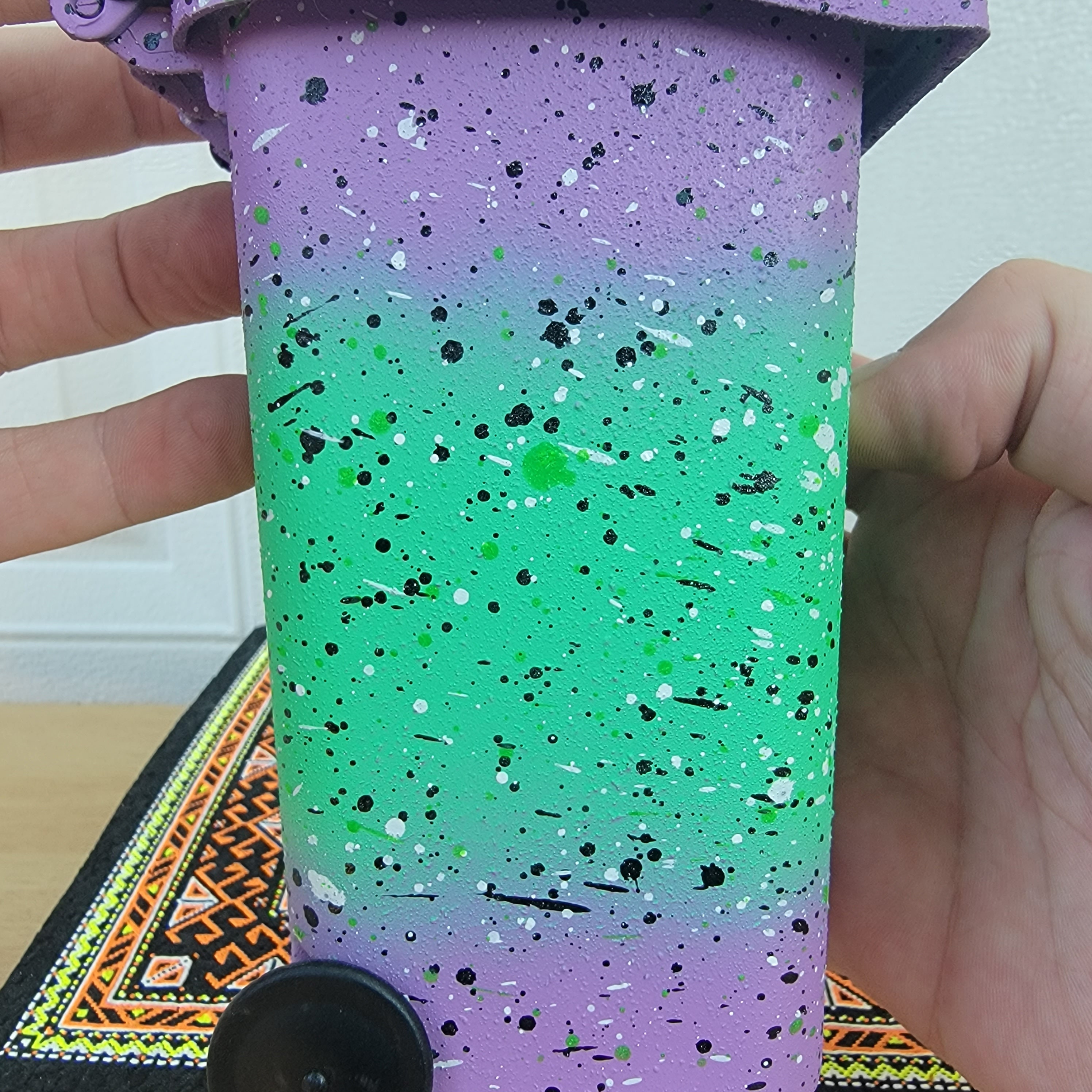 Mini Desk Trash Can & Car Dab Dumpster Qtip Holder Station Accessory ...