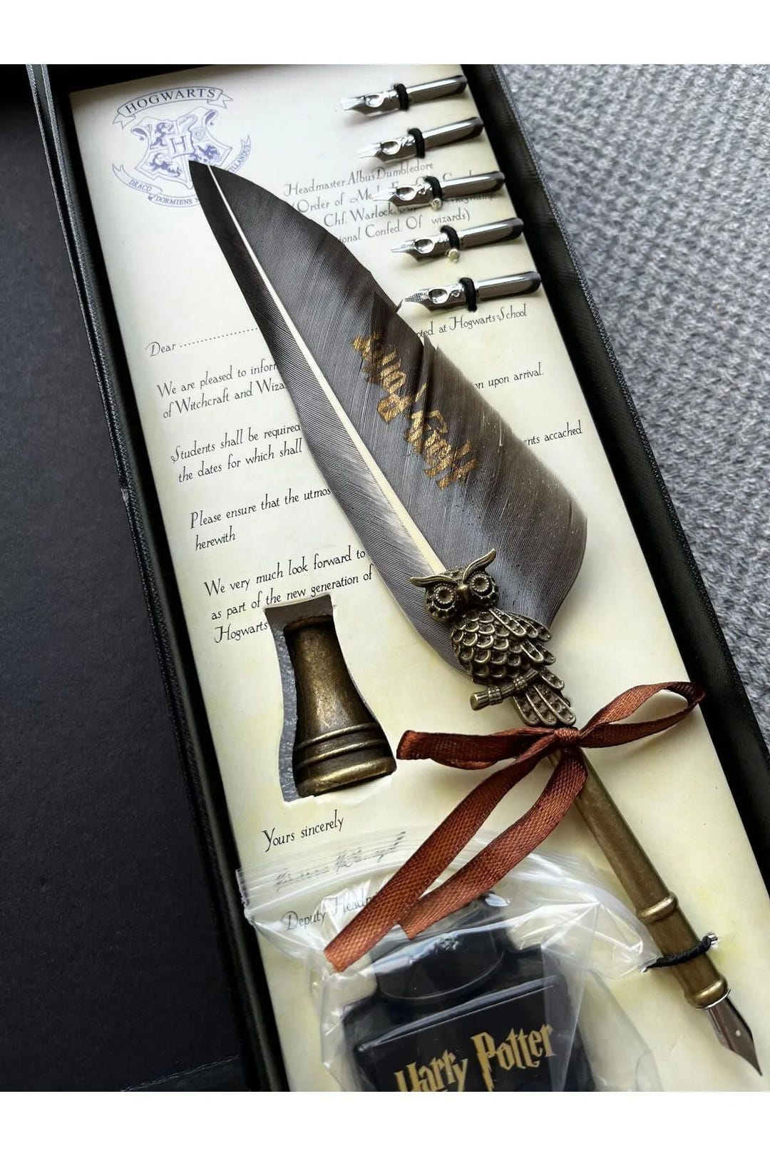 Wizarding World Elegant Ink Quill Pen Set Vintage Writing Gift for Fans ...