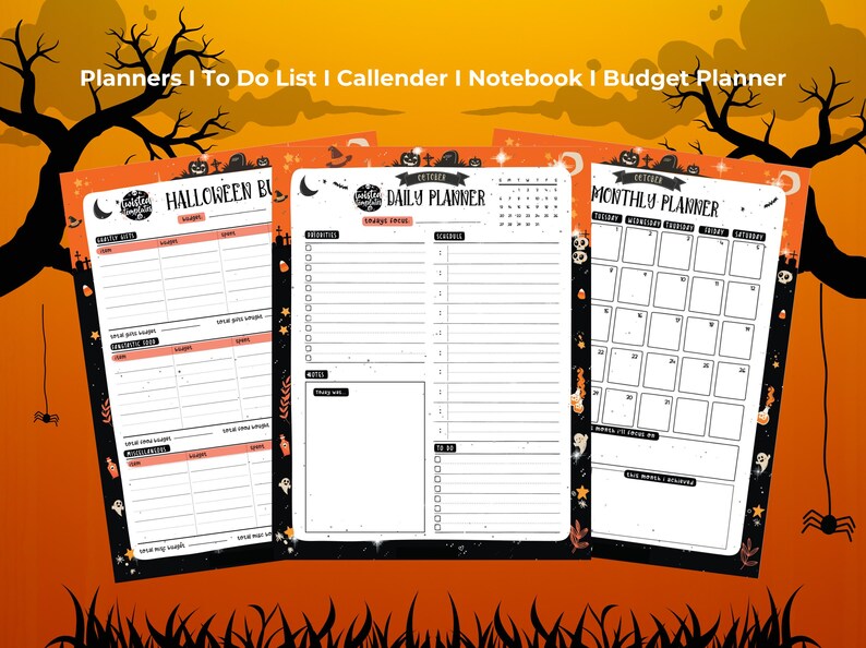 Halloween Themed Digital Planner Spooky Organizer for October Printable ...