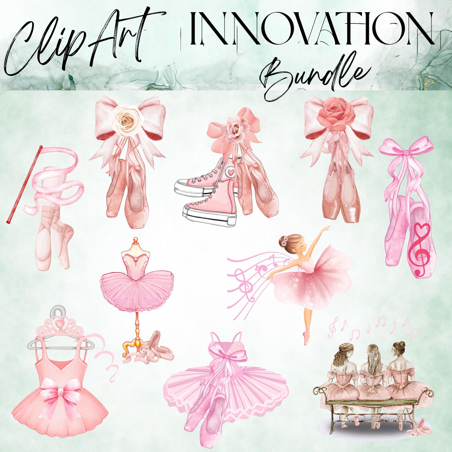 Cute Ballerina Clipart – Dancing Girl PNG Bundle – Ballet Dancer ...
