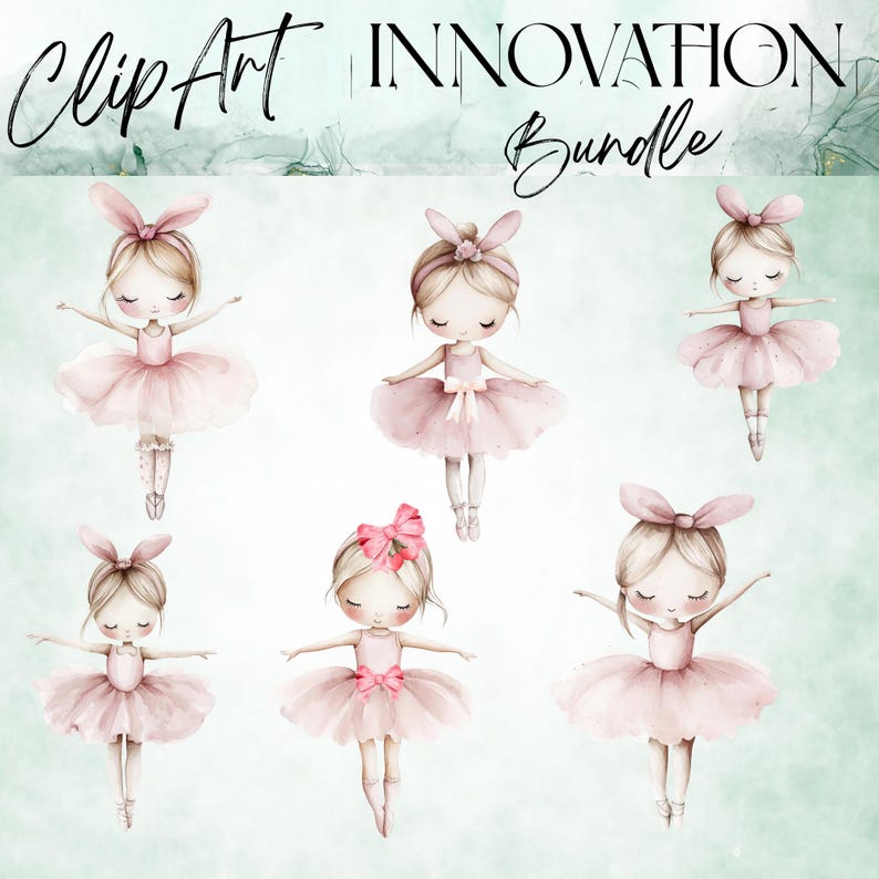 Cute Ballerina Clipart – Dancing Girl PNG Bundle – Ballet Dancer ...