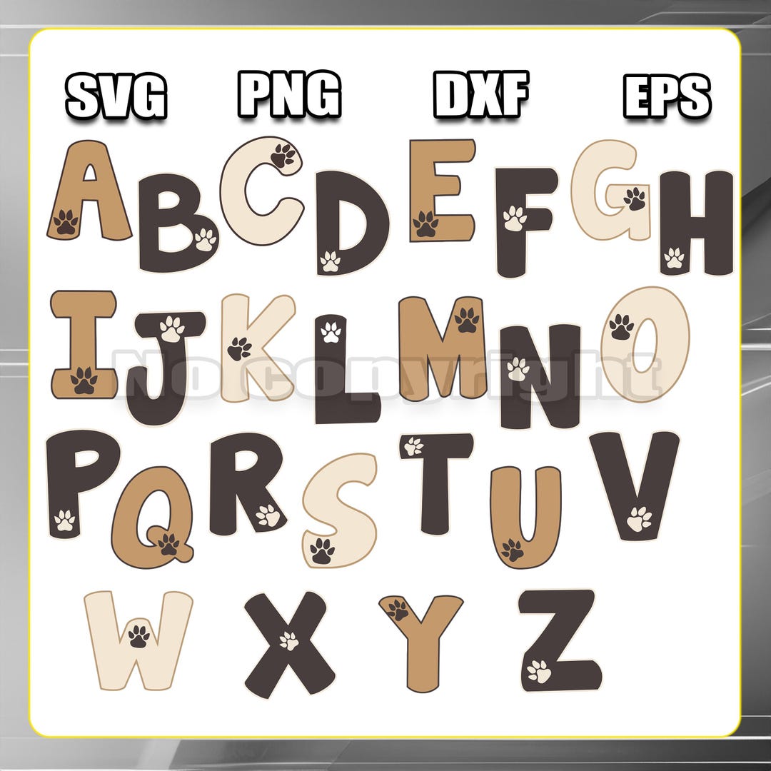 Dog Font , Dog Paw Print Font, Animal Fonts, Pet Fonts, Craft Fonts ...