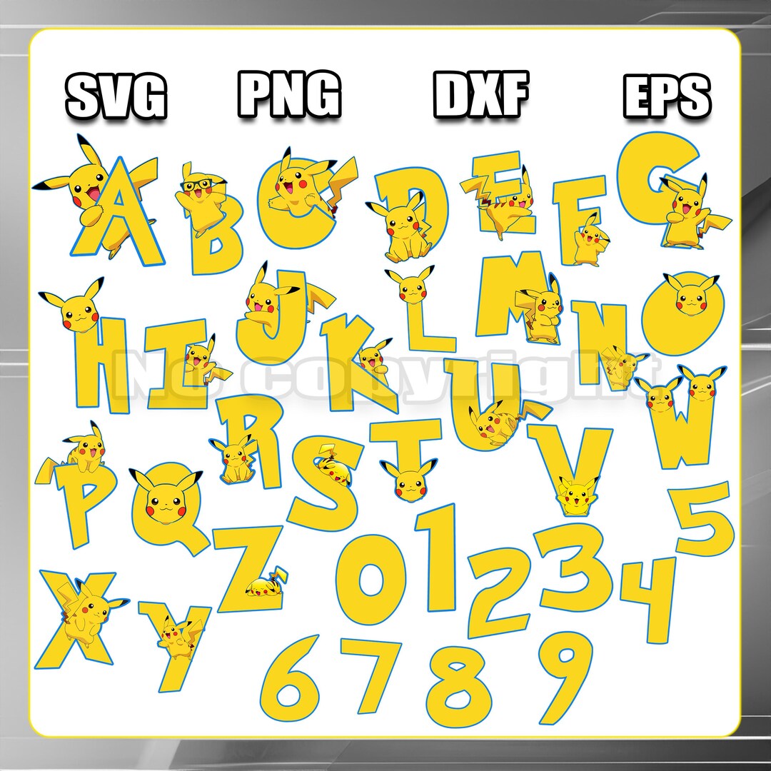 Pokemon Font Svg, Pokemon Alphabet Letter SVG Pokemon Numbers Svg ...