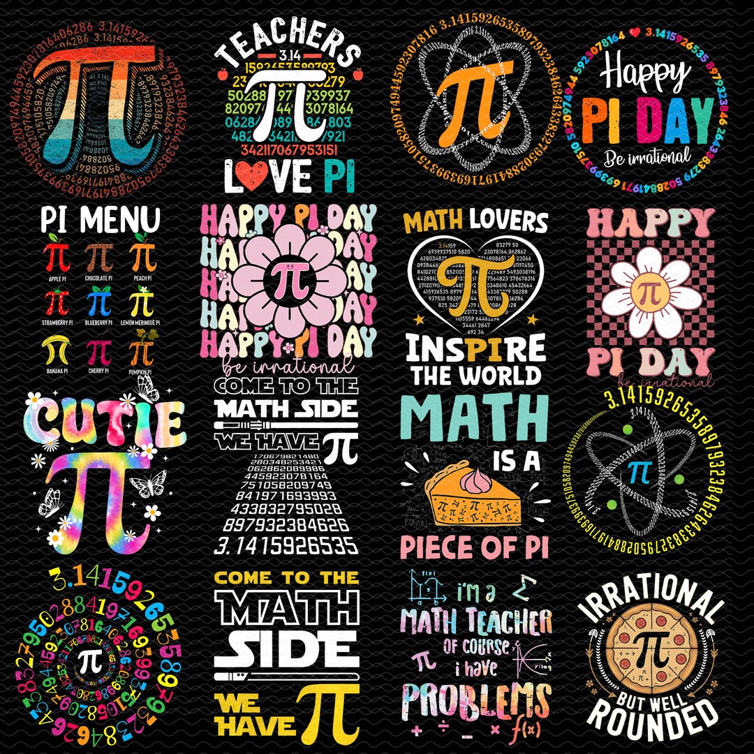 Pi Day Png Bundle, Retro Math Teacher Pi Day Png, Happy Pi Day Png ...