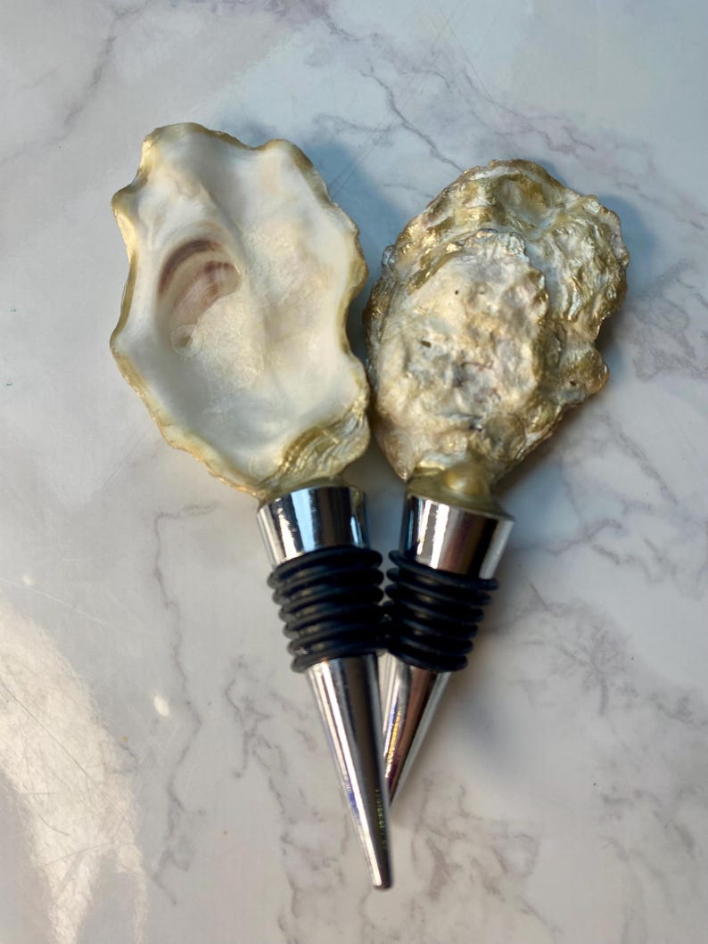 Oyster Shell Wine Stopper, Coastal Beach Decor, Nautical Barware Gift ...