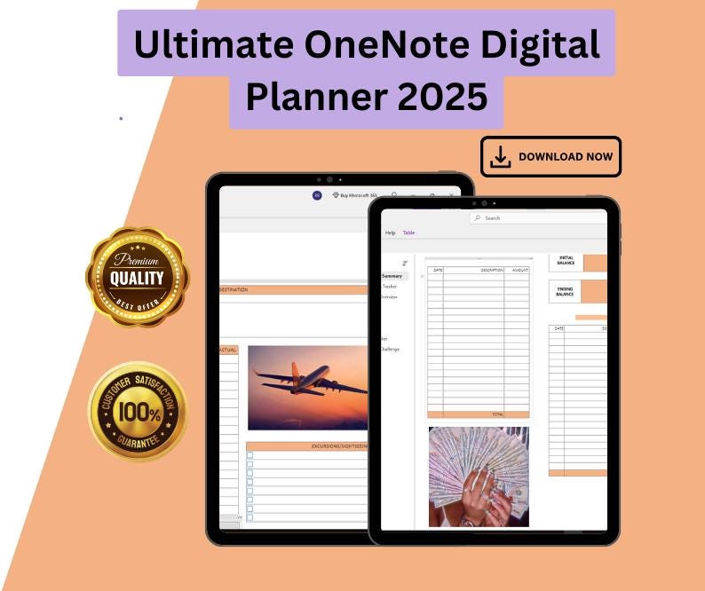 Onenote Template 2025 Aesthetic Ultimate Onenote Planner Hyperlinked ...