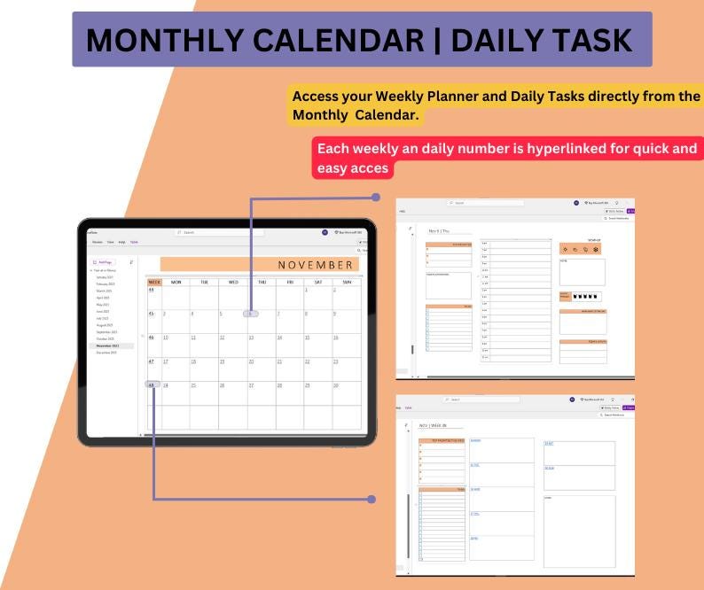 Onenote Template 2025 Aesthetic Ultimate Onenote Planner Hyperlinked ...