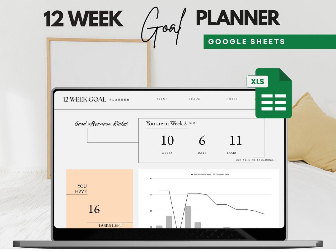 12-week Goal Planner | Google Sheets Template & Vision Board | 90-day ...