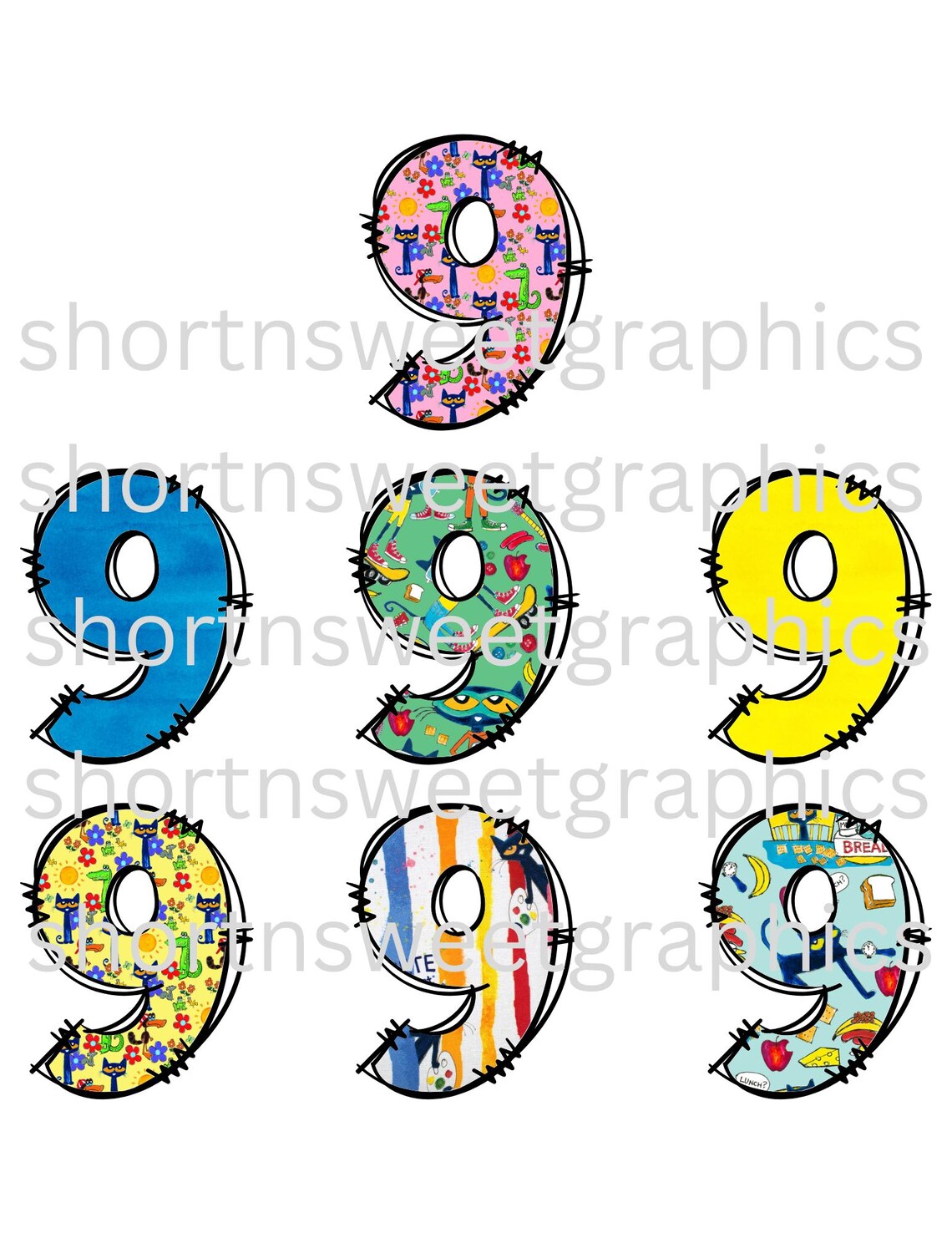 Pete the Cat Numbers Digital Download - Etsy