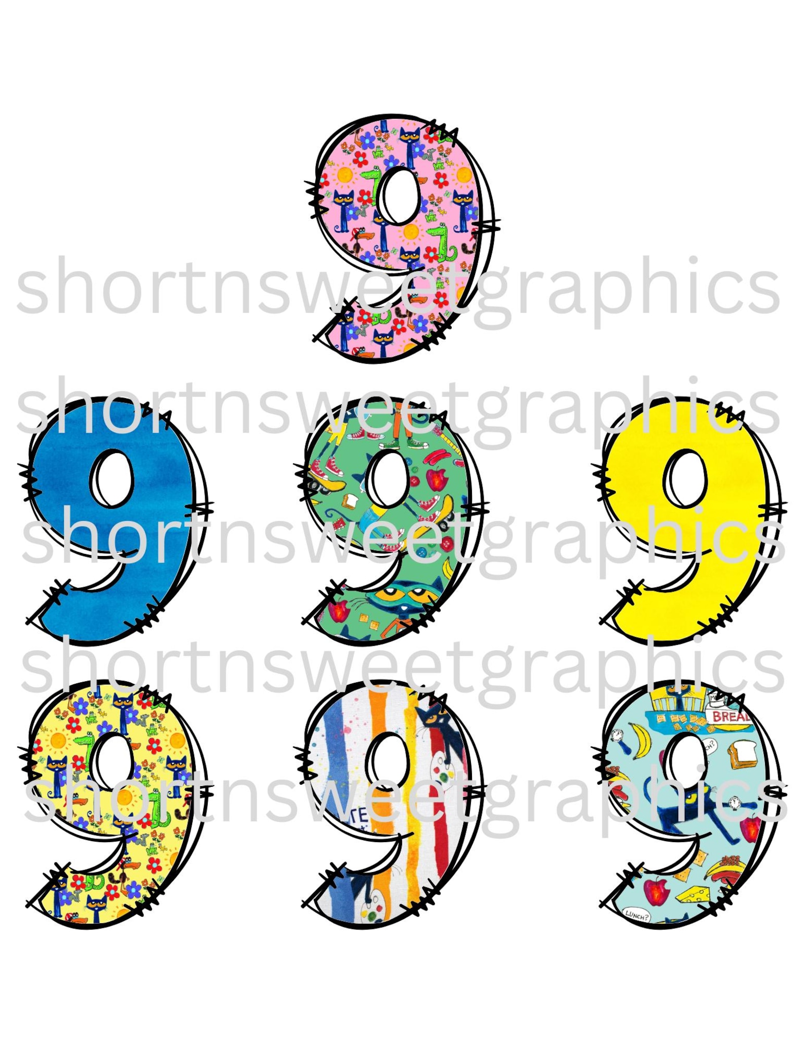 Pete the Cat Numbers Digital Download - Etsy