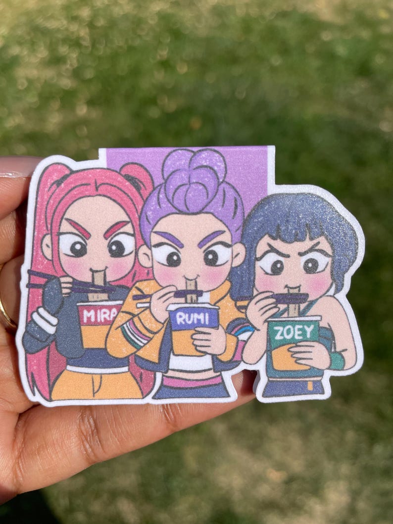 K-pop Demon Hunter Magnetic Bookmark | Huntrix Girls Eating Noodles | 2 ...