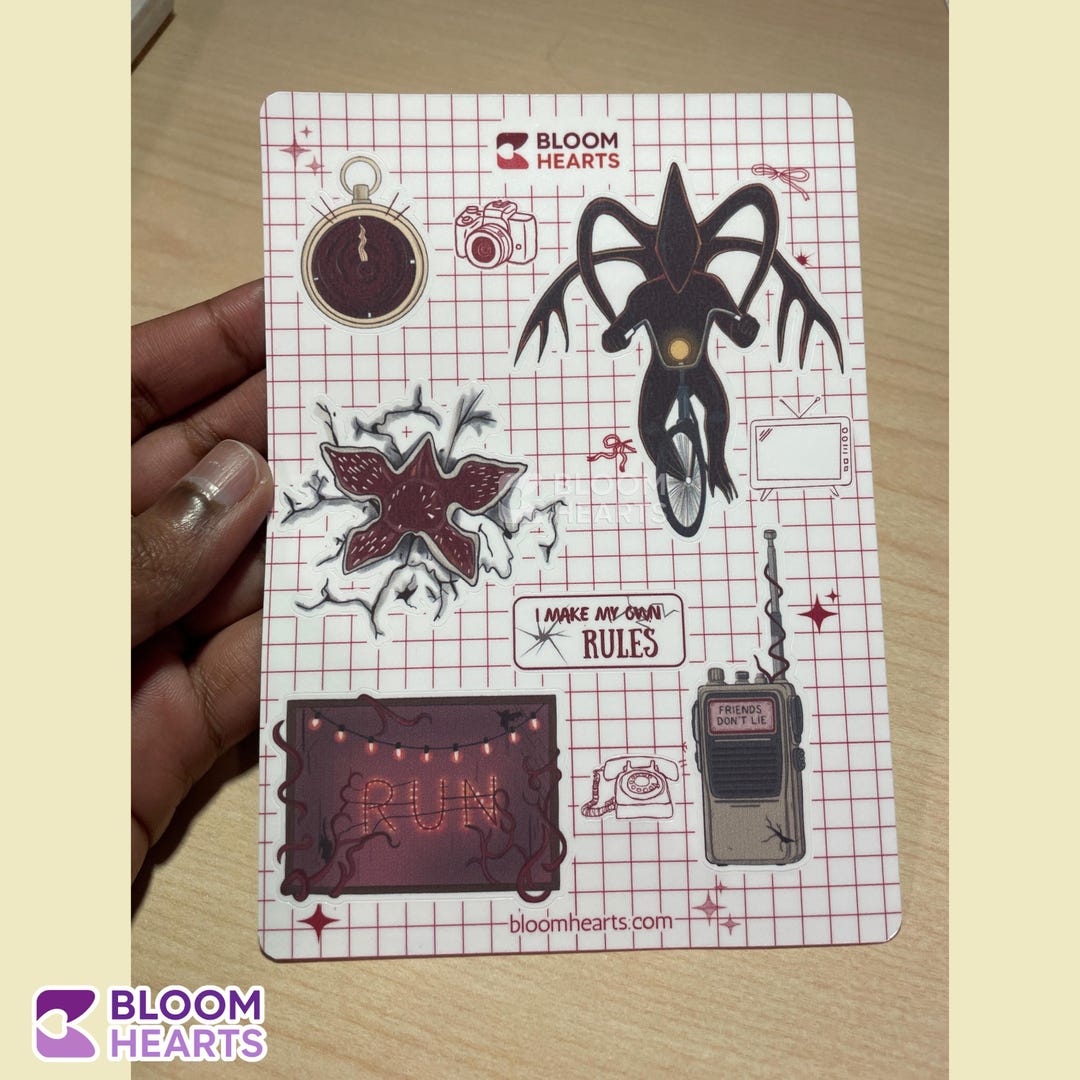 Upside Down Sticker Pack – Custom Designed Retro Sci-fi Horror Stickers ...