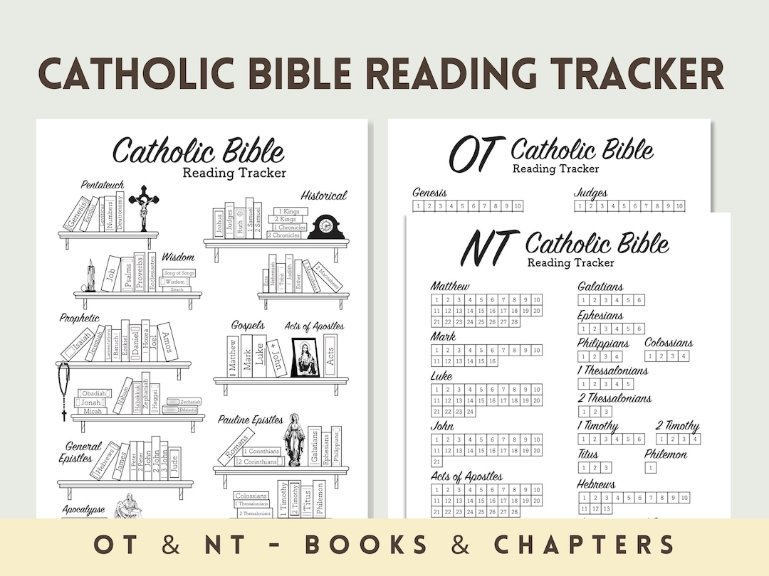 Catholic Bible Reading Tracker | 73 Books of the Bible Study | Catholic ...