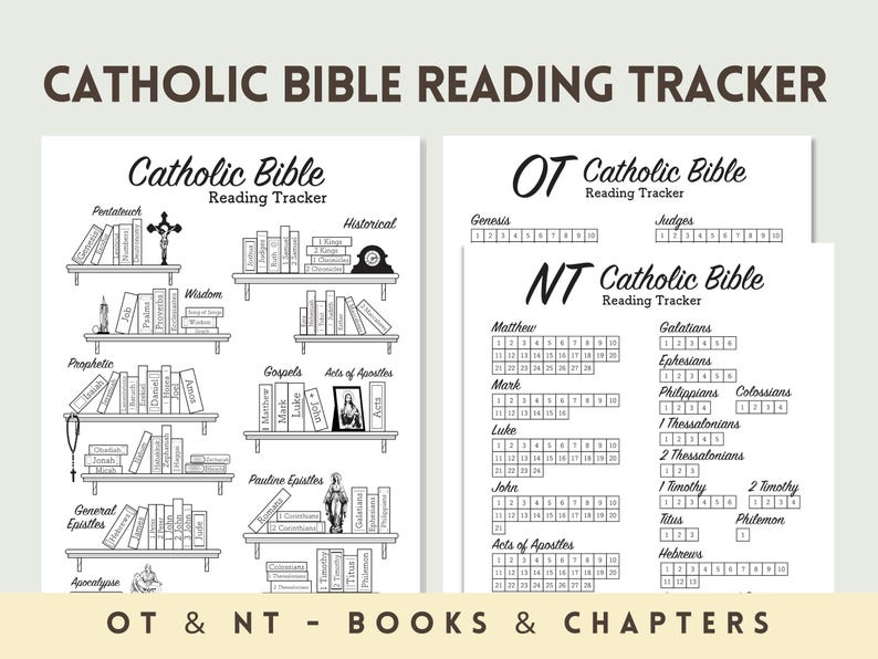 Catholic Bible Reading Tracker | 73 Books of the Bible Study | Catholic ...