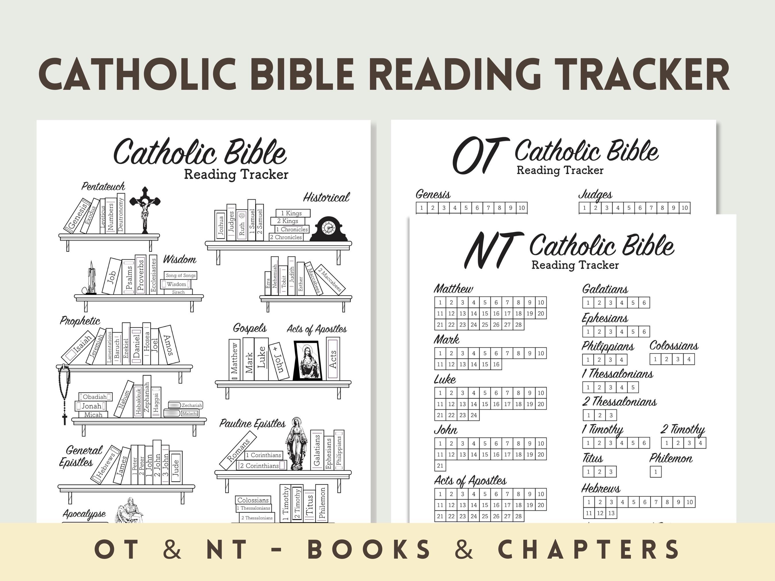 Catholic Bible Reading Tracker | 73 Books of the Bible Study | Catholic ...