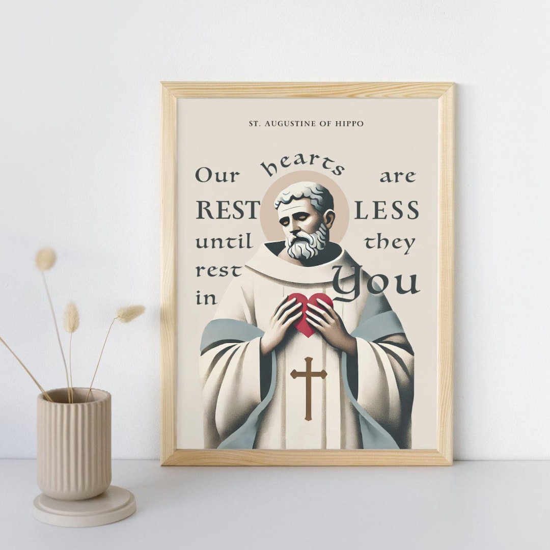 St. Augustine of Hippo Quote | Minimalist Catholic Wall Art | Baptism ...