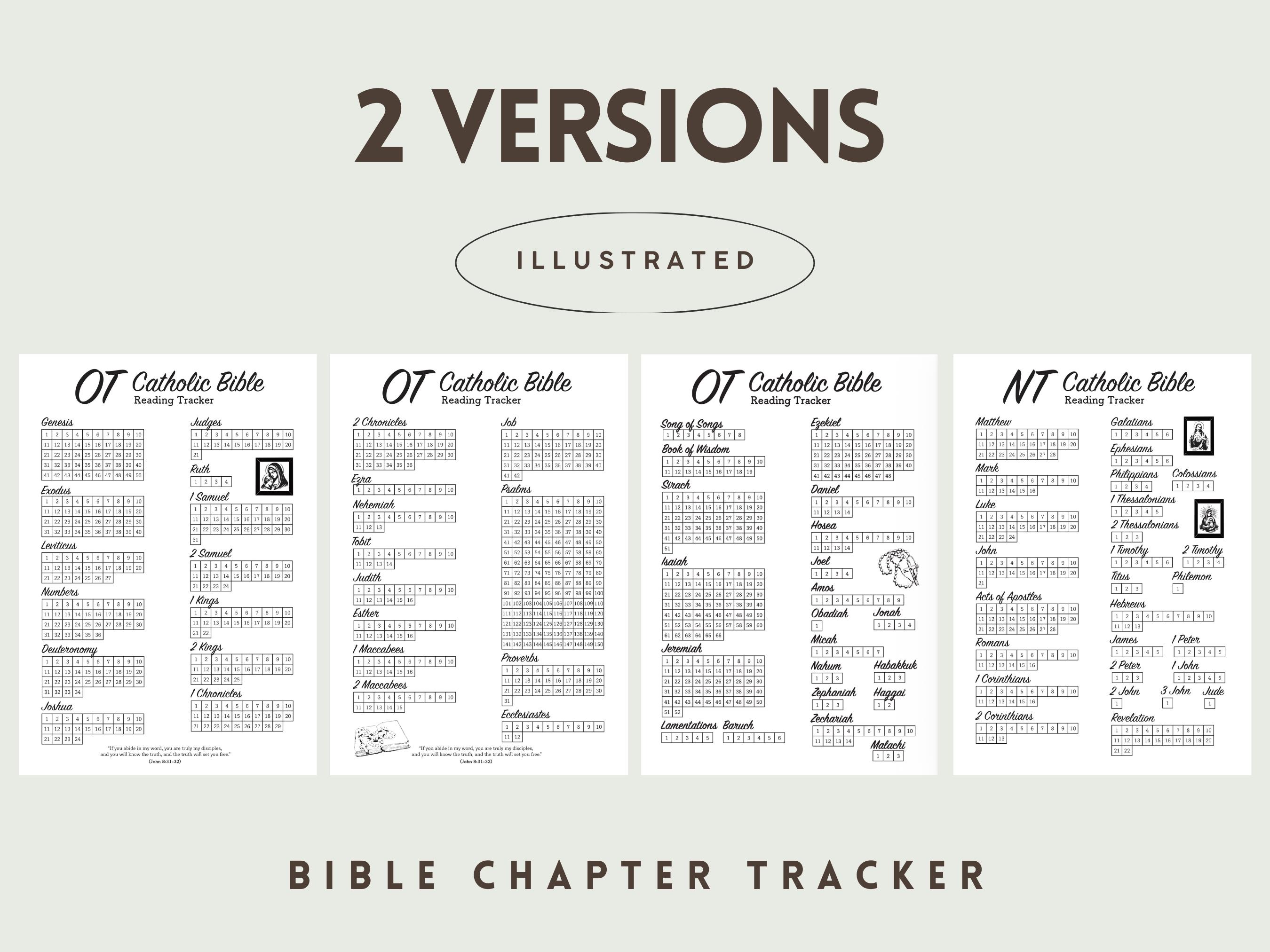 Catholic Bible Reading Tracker | 73 Books of the Bible Study | Catholic ...