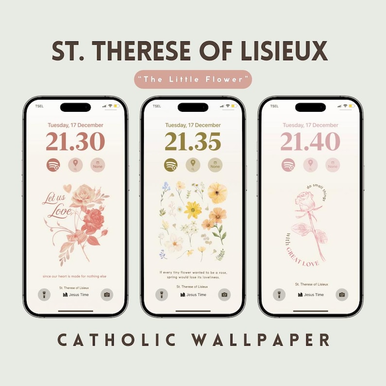 St. Therese of Lisieux | Minimalist Catholic Phone Wallpaper | the ...