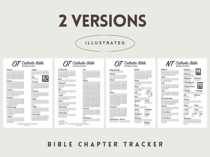 Catholic Bible Reading Tracker | 73 Books of the Bible Study | Catholic ...