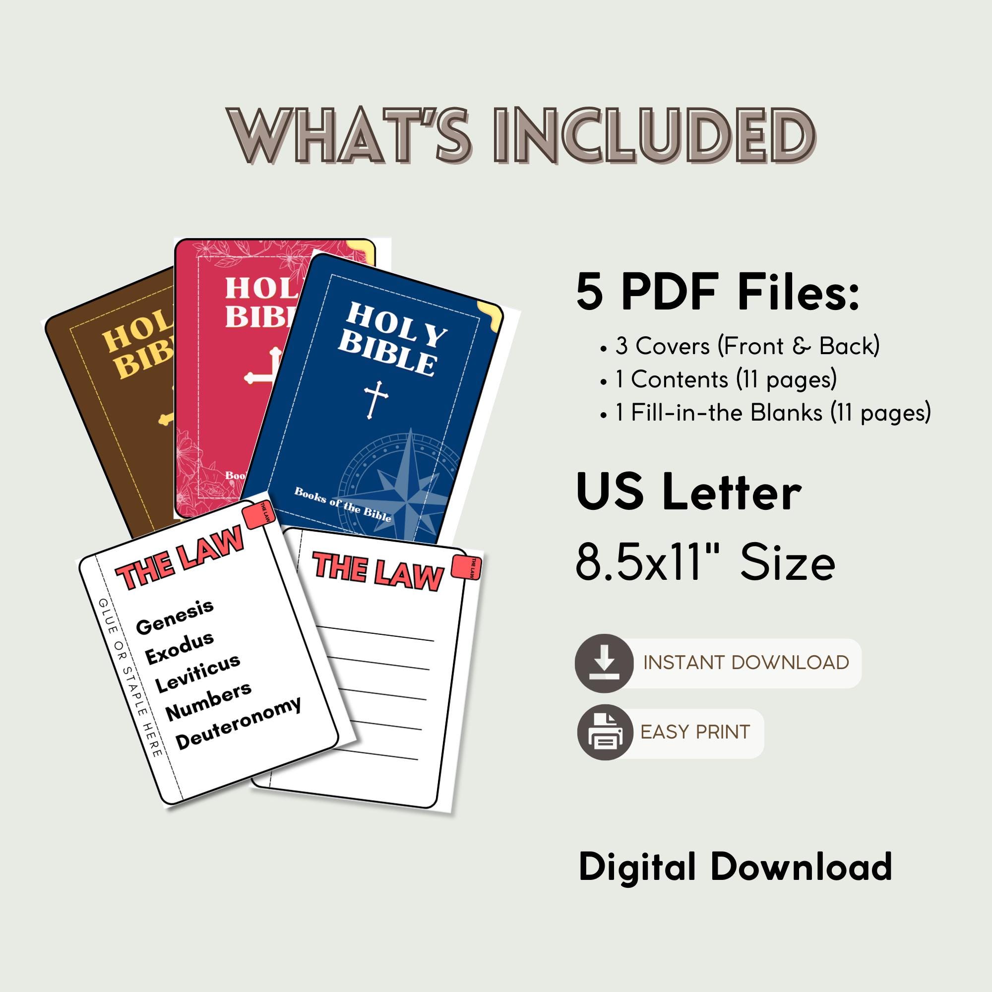 Catholic Bible Memory Flipbook Printable | 73 Books of the Bible ...