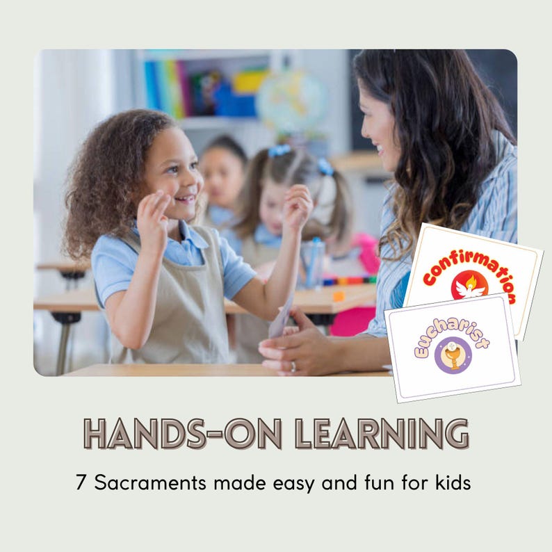 Seven Sacraments Flash Cards | Catholic Matching Game | Kids 7 ...