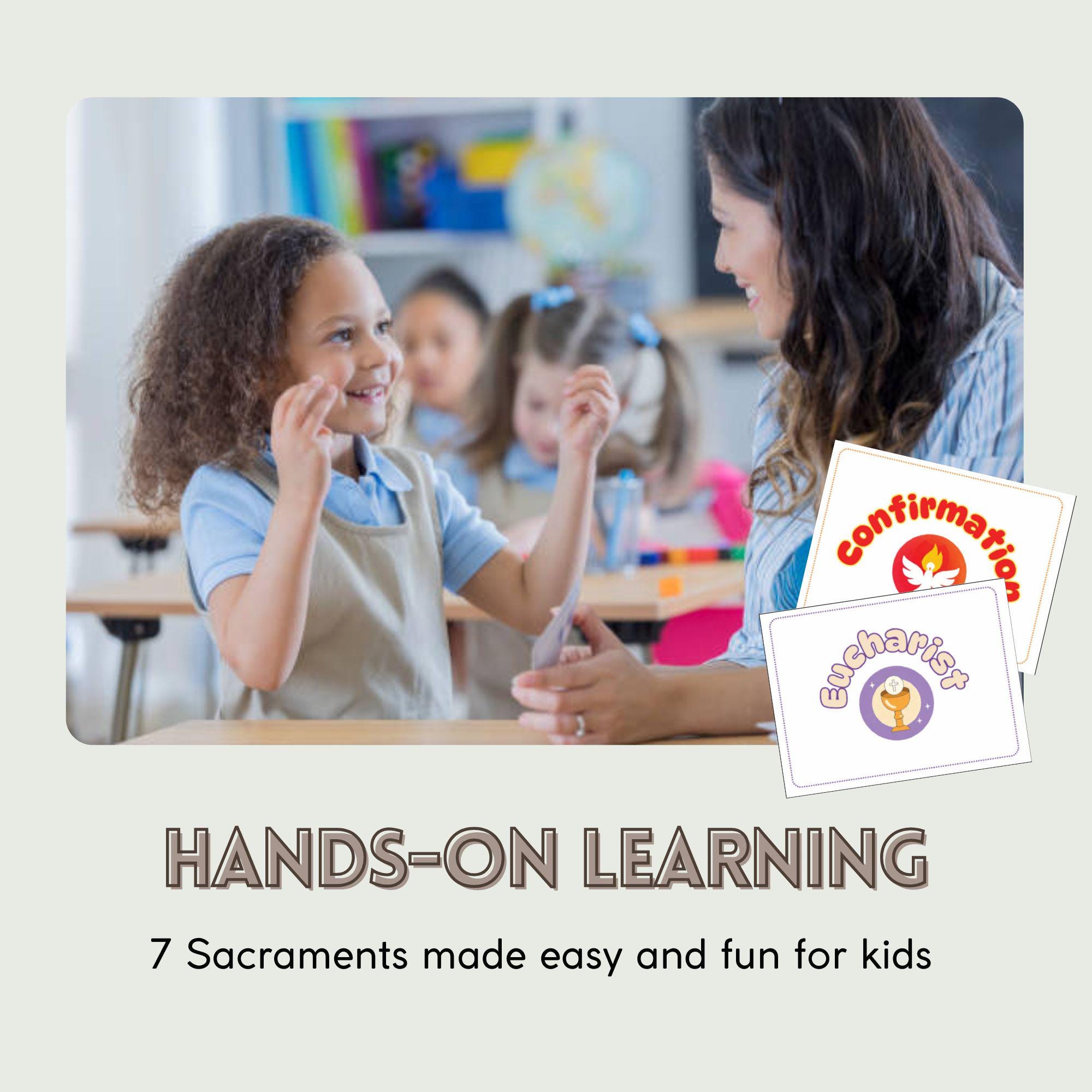 Seven Sacraments Flash Cards | Catholic Matching Game | Kids 7 ...