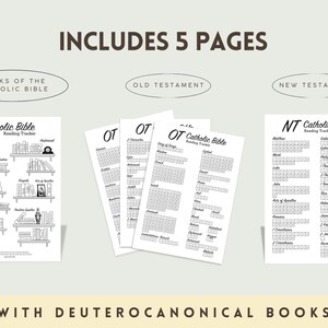 Catholic Bible Reading Tracker | 73 Books of the Bible Study | Catholic ...