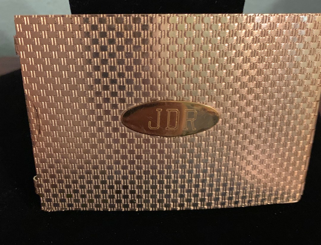 Vintage Golden Checkbook Receipt Cigarette Case Wallet Cover Holder - Etsy