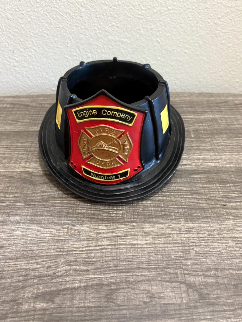 Spoontiques Vintage Black Fireman Engine Company Number One Hat Flower ...