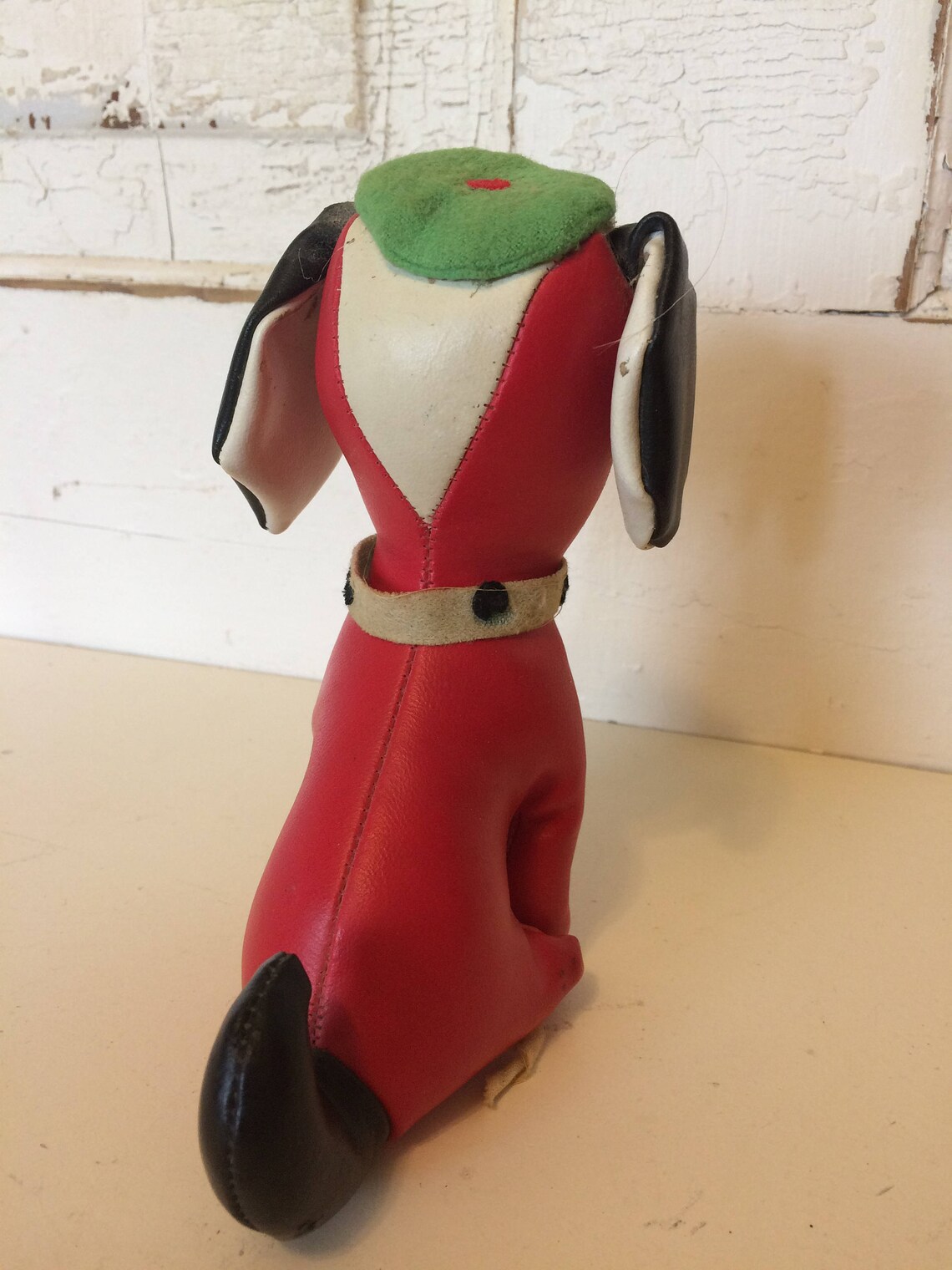 Vintage 1950's Stuffed Red Dog With Green Beret - Etsy