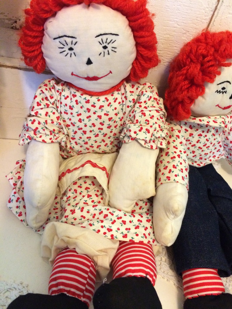 Vintage Raggedy Ann and Andy Homemade Dolls - Etsy