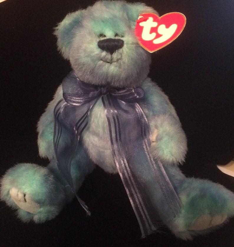 Vintage 1993 TY Azure Blue Bear Beanie Baby - Etsy
