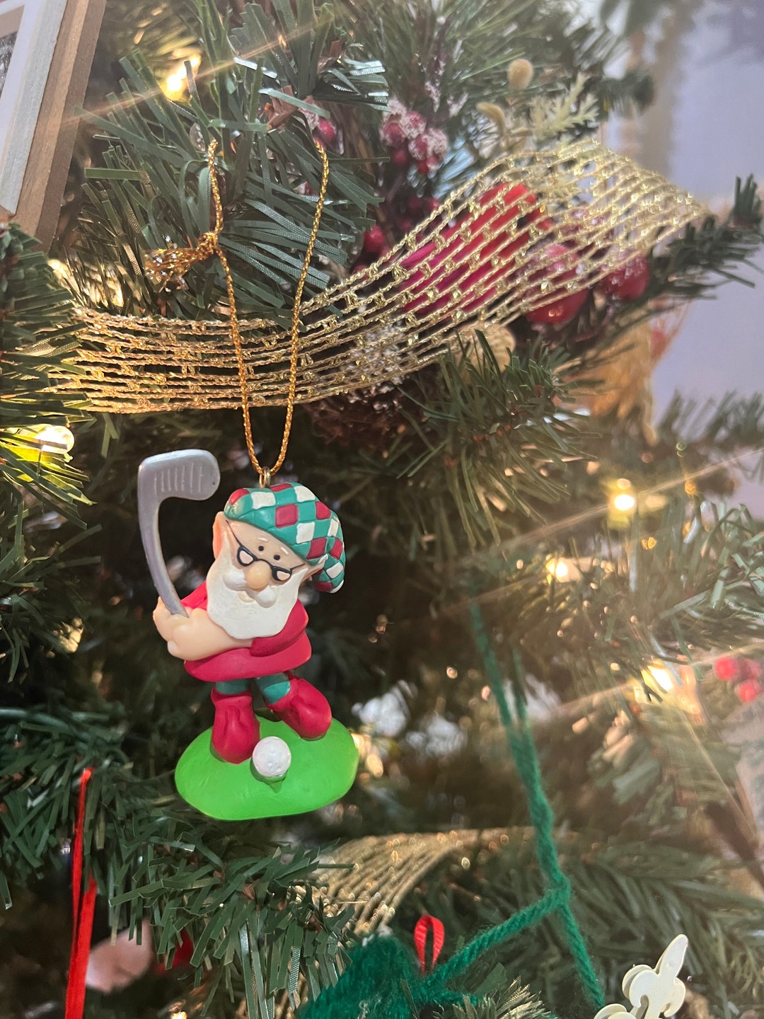 Avon Elves Day off Elf With Golf Club Plastic Ornament - Etsy