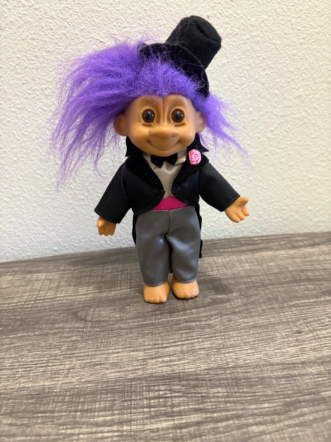 Vintage Russ Purple Hair Tuxedo Troll Doll - Etsy