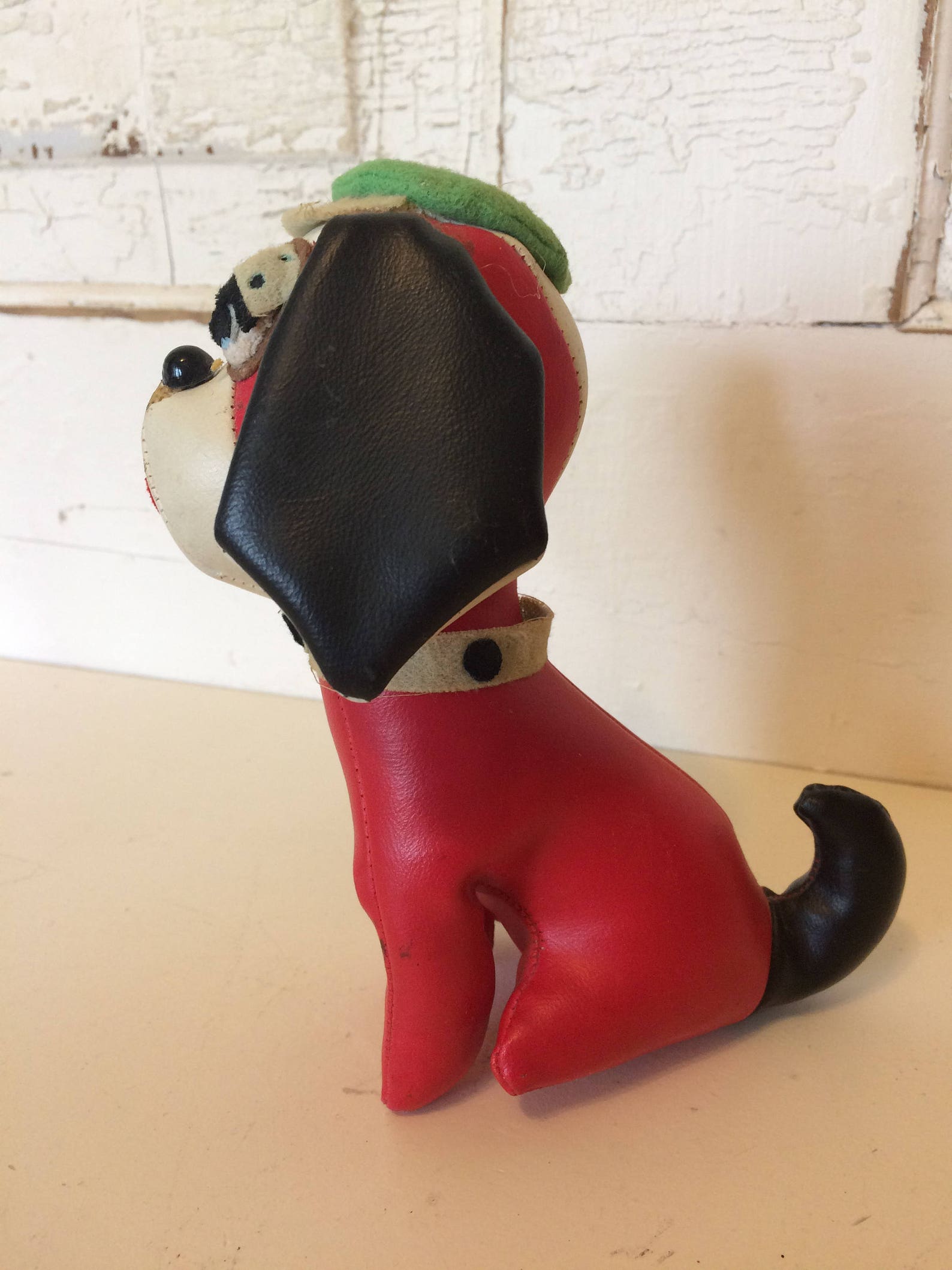 Vintage 1950's Stuffed Red Dog With Green Beret - Etsy