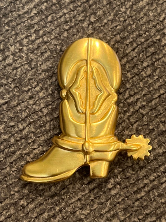 vintage golden cowboy boot - Gem